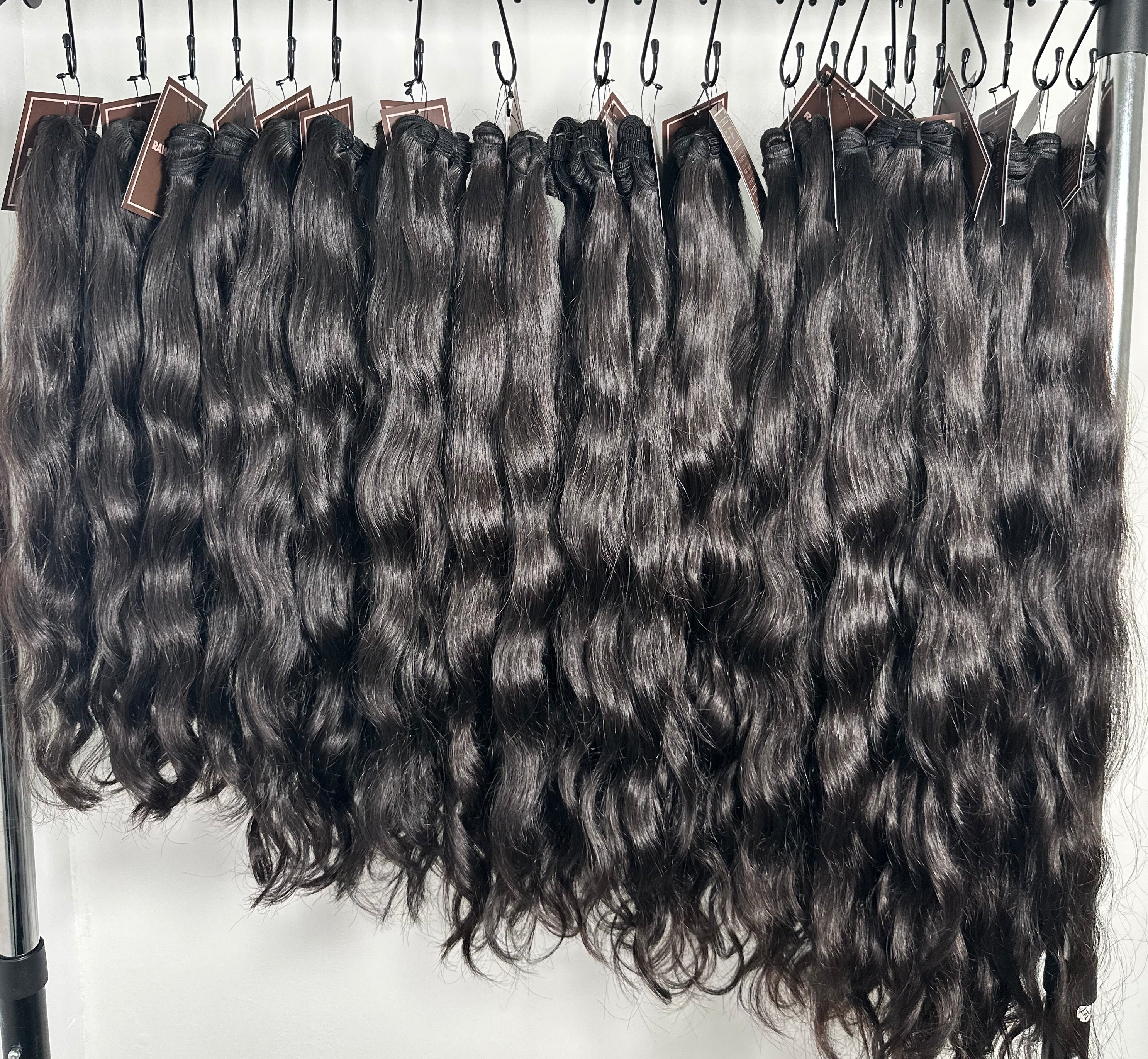 Laos Raw Hair - Jet Black Natural Wavy - 12" – Raw Haus Hair Co